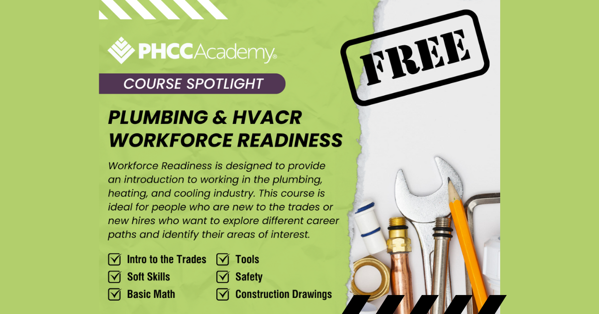 PHCC Academy® Plumbing & HVAC Workforce Readiness Course - Plumbing Heating Cooling Contractors ...